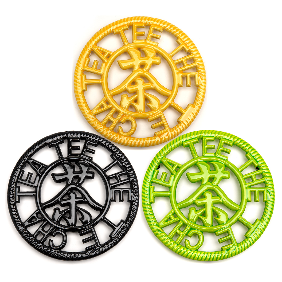 Circle of Tea Enameled Cast Iron Trivet: The Tea Table